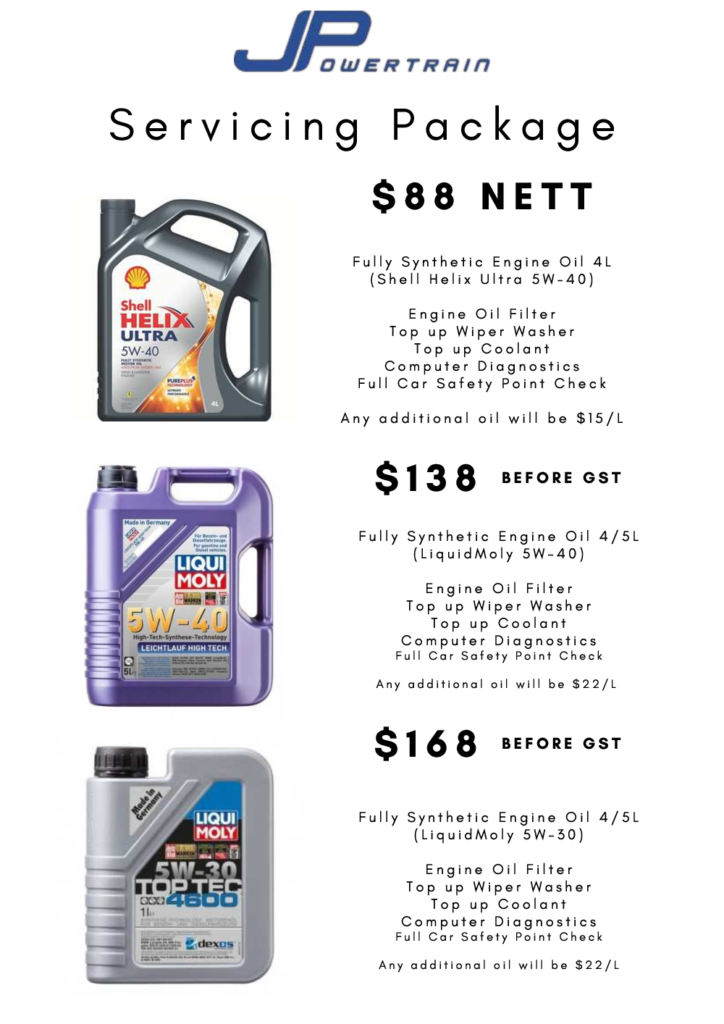 $168 Liquid Moly Servicing Package 5W-30 - JACKSON POWERTRAIN PTE LTD